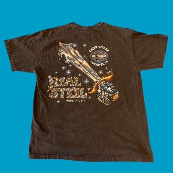 Harley-Davidson | Shirts | Vintage Harley Davidson Real Steel Shirt ...